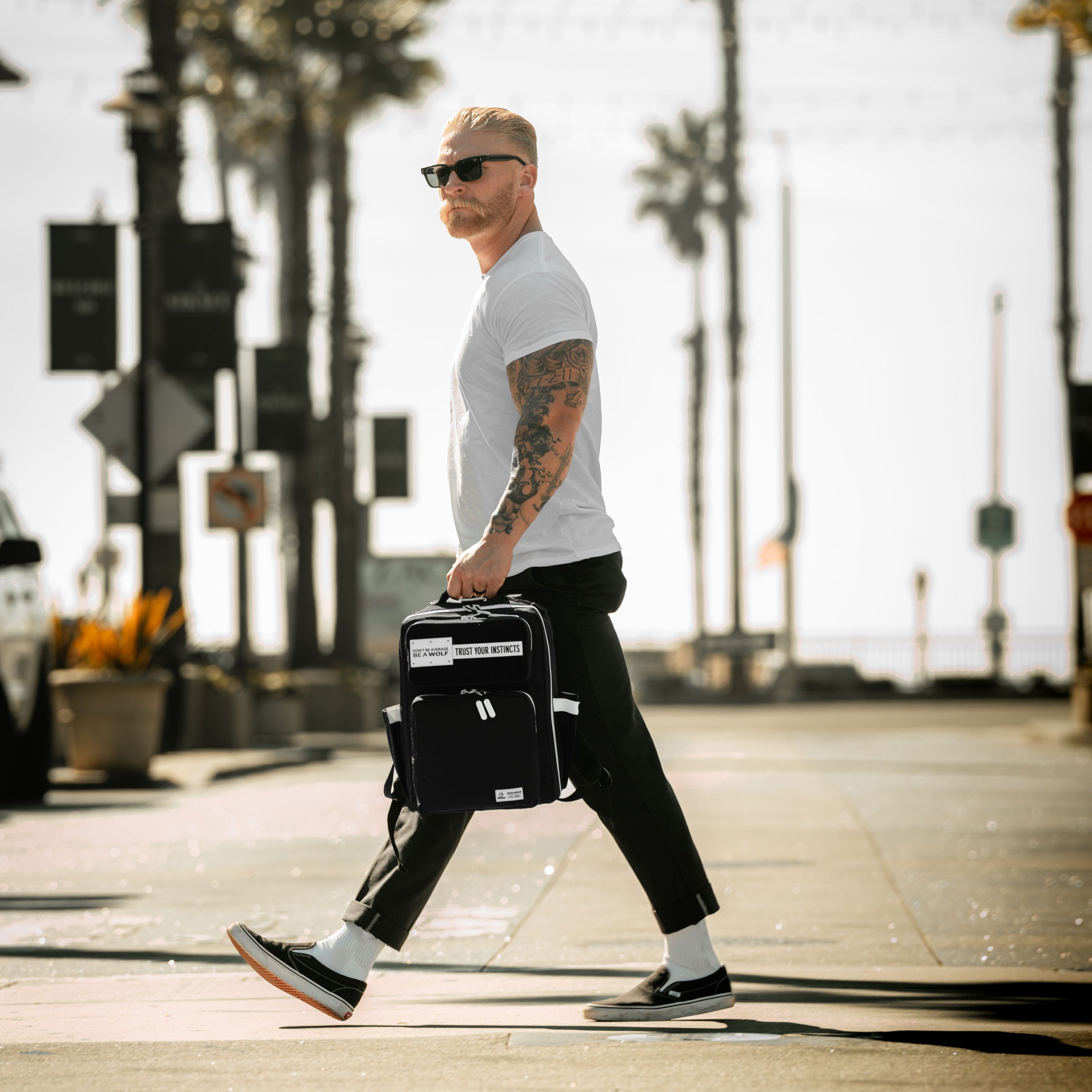 15L Backpack Alpha Black White Accents – WOLFpak