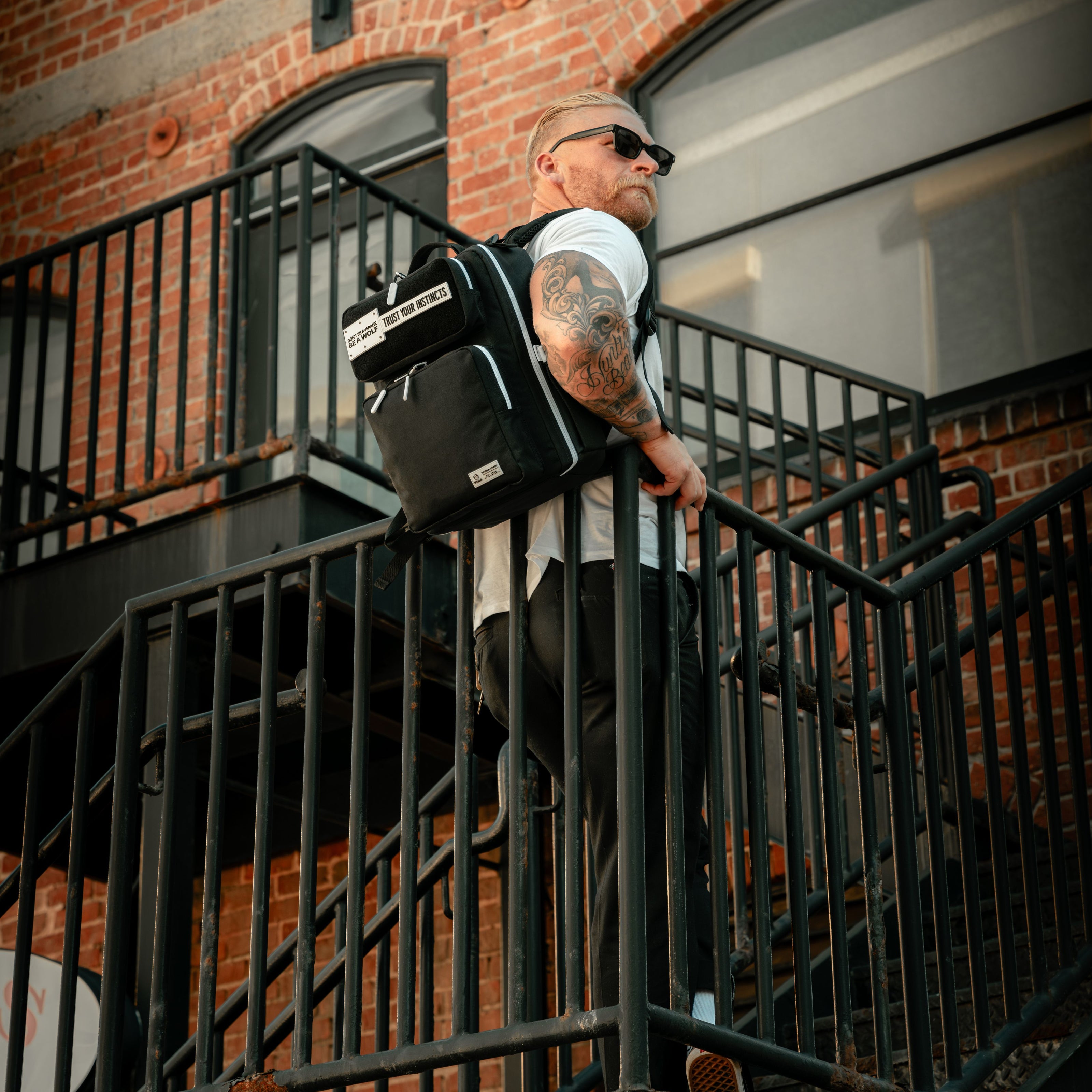 15L Backpack Alpha Black White Accents – WOLFpak