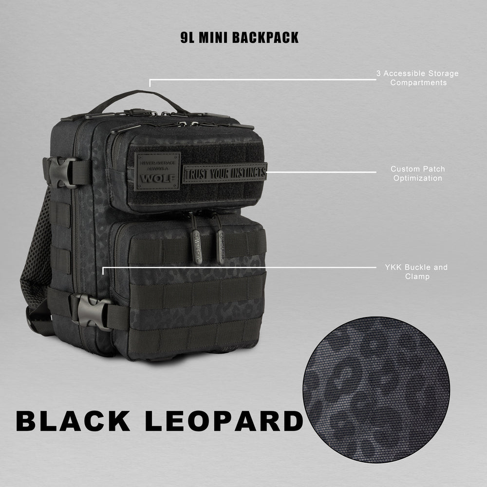 9L Backpack Mini Black Leopard PREVIEW